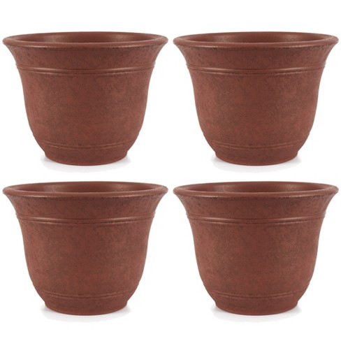 Hc Companies Sierra 13 Inch Self Watering Round Plastic Flower Garden ...