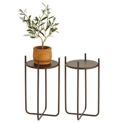 Mdesign Metal Steel Modern 15" Tall Crisscross Plant Stand : Target