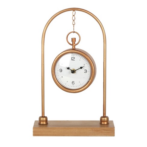 Vip Metal 13.5 In. Brown Table Top Hanging Clock : Target