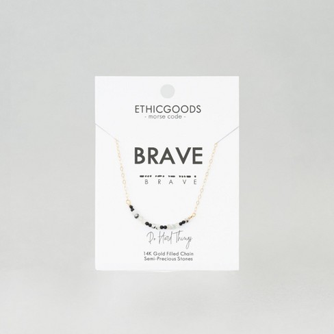 Ethic Goods Women's Dainty Stone Morse Code Necklace [brave] : Target