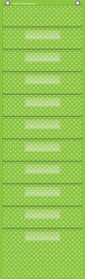 Teacher Created Resources Lime Polka Dot 10 Pocket Chart, 14 X 46-1/2 ...