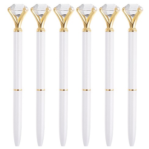 Unique Bargains Metal Sleek Design Medium Point Elegant Crystal Diamond ...