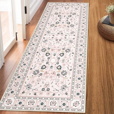 Vintage Area Rug Bohemian Washable Rug Soft Low Pile Rugs For Living ...