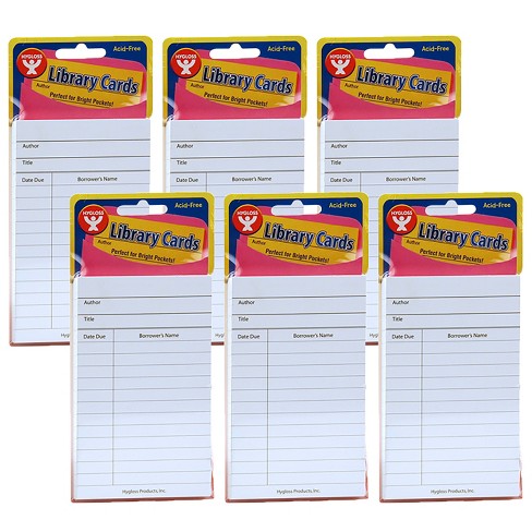 Hygloss Bright Library Cards, White, 50 Per Pack, 6 Packs : Target