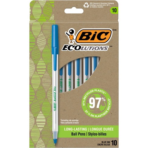 Bic 10pk Ecolutions Ballpoint Pens Blue Ink : Target