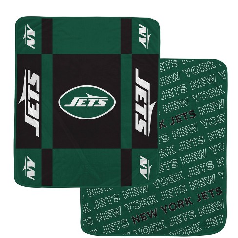 Nfl New York Jets Reverse Block Wordmark Double Sided Blanket : Target