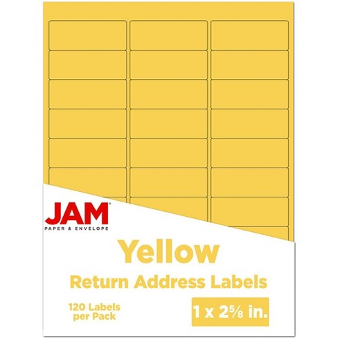 Jam Paper Return Address Labels - Standard Mailing - 1 X 2 5/8 - Yellow ...