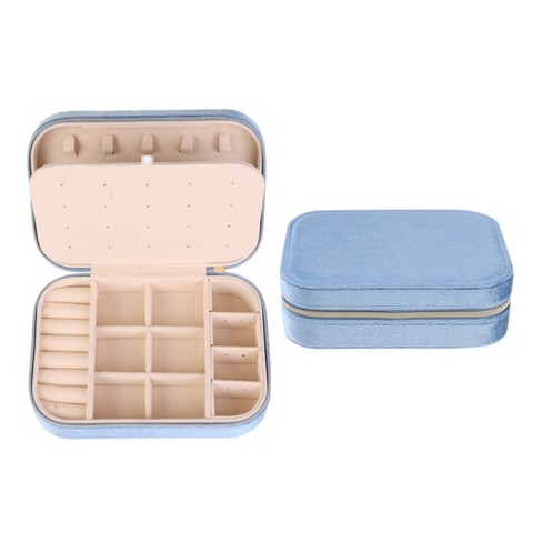 Unique Bargains Small Portable Velvet Travel Jewelry Organizer Case ...