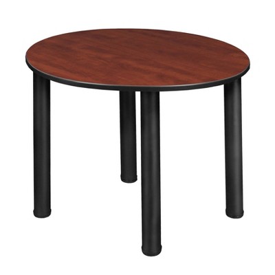 30" Rochester Round Slim Dining Table Cherry/Black - Regency: Wood ...