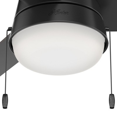 Hunter 52" Aker Lighted Ceiling Fan Matte Black/Walnut Finish - Modern ...