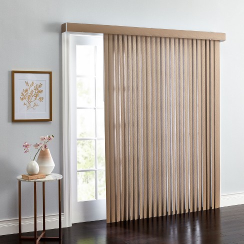 Brylanehome Embossed Vertical Privacy Slat Blinds - 90" W 84" L, Light ...