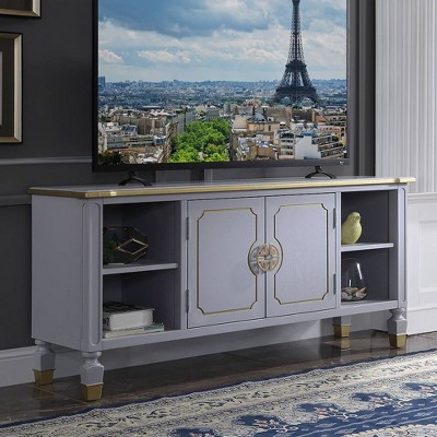 60" Rashawn Tv Stand For Tvs Up To 58" Rustic Oak/black Finish - Acme ...
