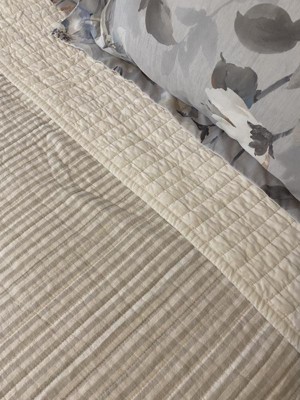 King Reversible Cotton Stripe Quilt Terracotta - Threshold™ : Target