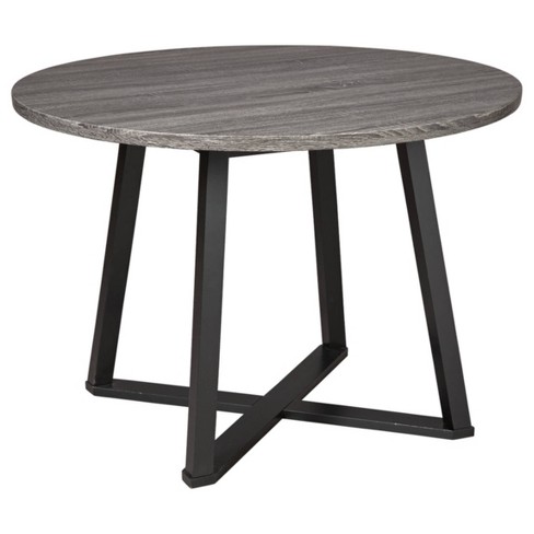 Centiar Round Dining Room Table Gray/black - Signature Design By Ashley ...