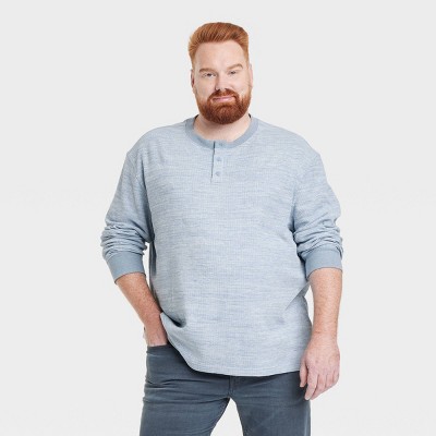 Men's Big & Tall Long Sleeve Textured Henley T-shirt - Goodfellow & Co ...