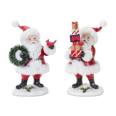 Melrose Winter Santa Figurine (set Of 2) : Target
