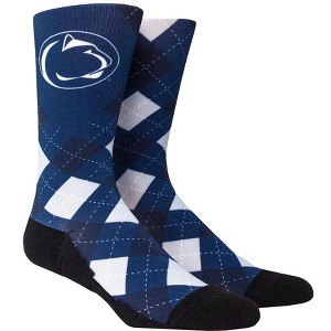 Rock Em Elite Penn State Hyperoptic Argyle Ncaa Licensed Crew Socks (l ...