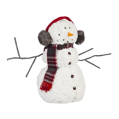 Evergreen Fabric Snowman with Earmuffs and Scarf : Target