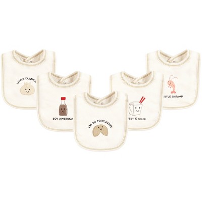Touched By Nature Unisex Baby Organic Cotton Bibs, Fortune Cookie, One ...