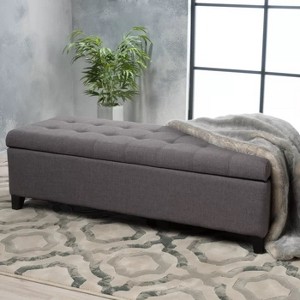 Xiyuyeu Modern Pull-open Top Long Ottoman Bench With Storage,button ...