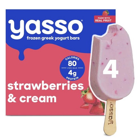Yasso Frozen Greek Yogurt Strawberry And Cream Bars - 14oz/4ct : Target