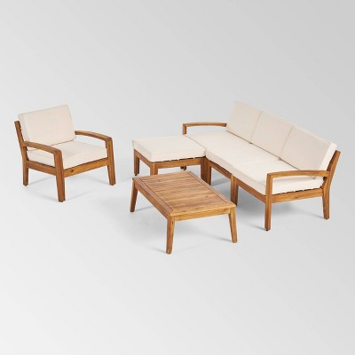 Grenada 6pc Acacia Wood Sofa Set - Christopher Knight Home : Target