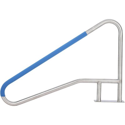 Pool Handrail – 304 Stainless Steel Rustproof Swimming Pool Rail with Blue Grip Cover, Humanized ...
