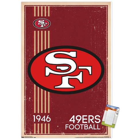 Trends International Nfl San Francisco 49ers - Retro Logo 14 Unframed ...