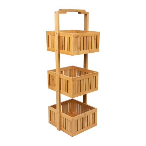 3 Tier Lohas Collection Deluxe Floor Caddy With Carry Handle Brown ...