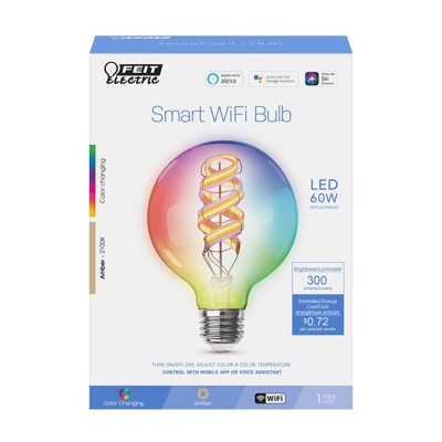 Feit Electric G30 E26 (medium) Led Smart Bulb Color Changing 60 Watt ...