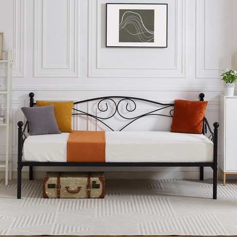 Vecelo Twin Size Classic Daybed With Sleek Design, Metal Platform Sofa ...