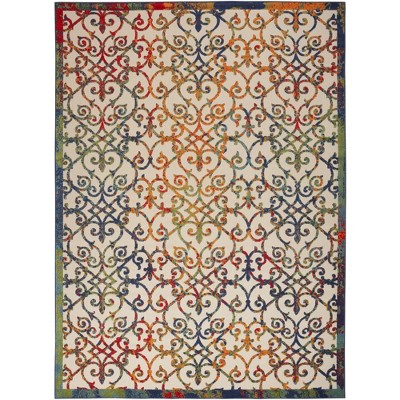 Nourison Aloha Floral Bloom Flatweave High-low Indoor Outdoor Area Rug ...