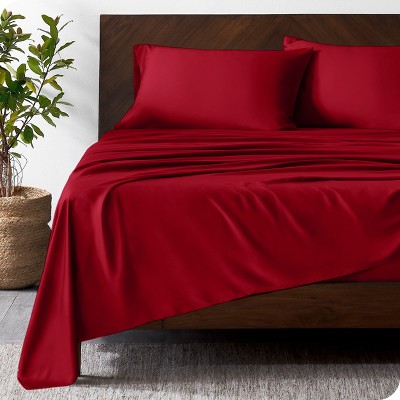 Queen Red Polar Fleece Sheet Set By Bare Home : Target