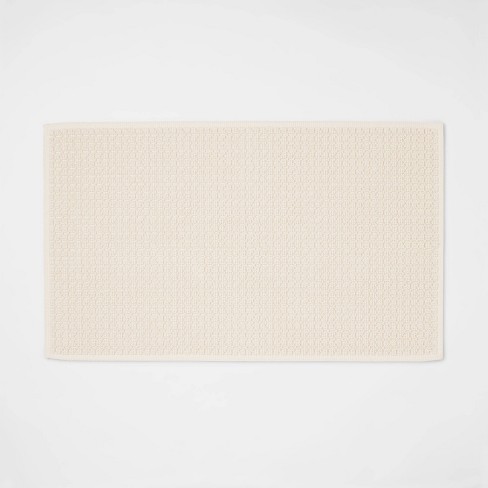 20"x34" Antimicrobial Bath Rug Tan - Threshold™: Cotton Jacquard, Low ...
