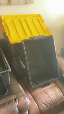 Iris 11.75gal 3pk Heavy Duty Plastic Utility Storage Bin For Garage And ...