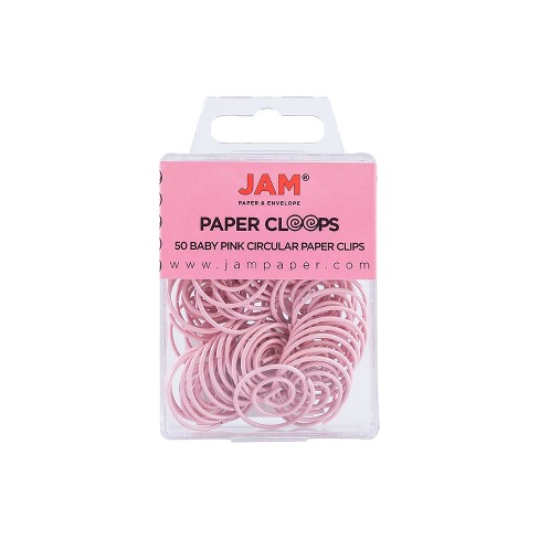 Jam Paper Colored Circular Paper Clips Round Paperclips Baby Pink ...