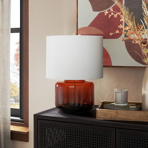Amber Glass Table Lamp Brown - Threshold™ : Target