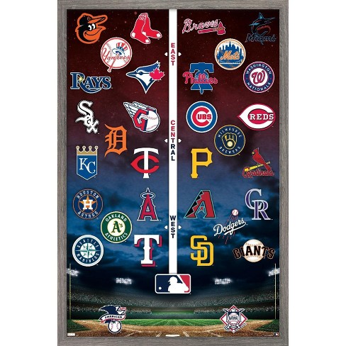 Trends International Mlb League - Logos 24 Framed Wall Poster Prints ...