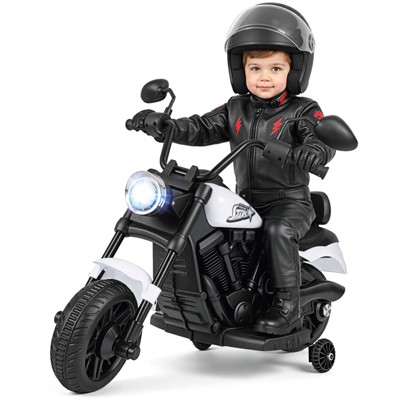 Gymax Kids Motorcycle w/Headlight Music Training Wheels Foot Pedal for ...