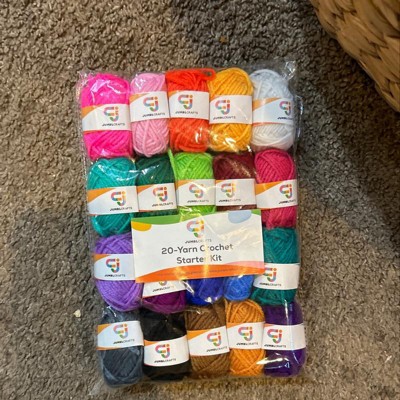 Jumblcrafts 20 Acrylic Yarn Skeins Crochet Starter Kit 20 Assorted ...