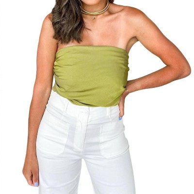Women's Strapless Ruched Top - Moon River L : Target