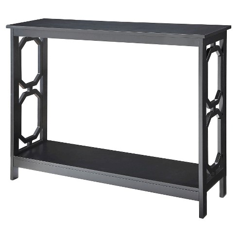 Omega Console Table With Shelf Black - Breighton Home: Stylish Mdf ...