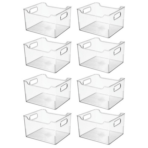 Mdesign Plastic Kitchen Pantry/cabinet Storage Bin W/handles - 8 Pack ...