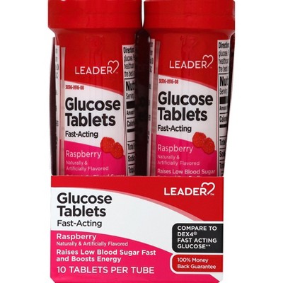 Leader Leader Glucose Tabs Rasp 10 Ct : Target