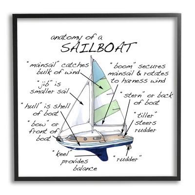Stupell Sailboat Educational Facts Chart Framed Giclee : Target