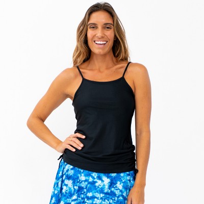 Calypsa Women's Adjustable Strap Tankini Maya Swim Top - Black, 3x : Target