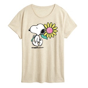 Women's - Peanuts - Snoopy Daisy Short Sleeve Graphic T-Shirt : Target