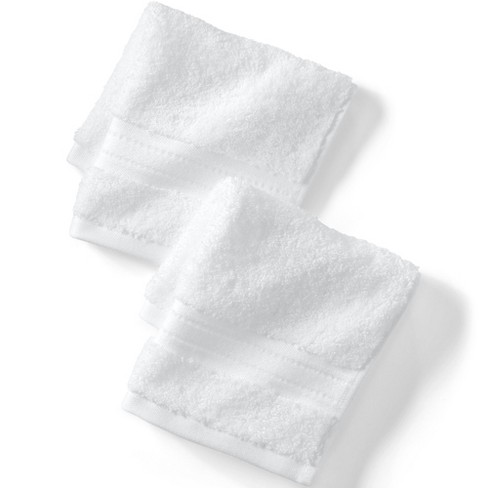 Lands' End Premium Supima Cotton 2-piece Washcloth Set - White : Target