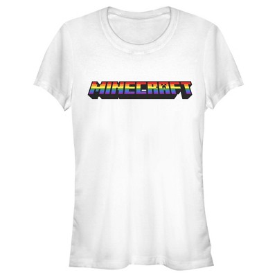 Men's Minecraft Classic Logo White T-shirt - White - Small : Target