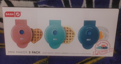 Dash Mini Griddle, Grill And Waffle Maker - 3-piece Set : Target